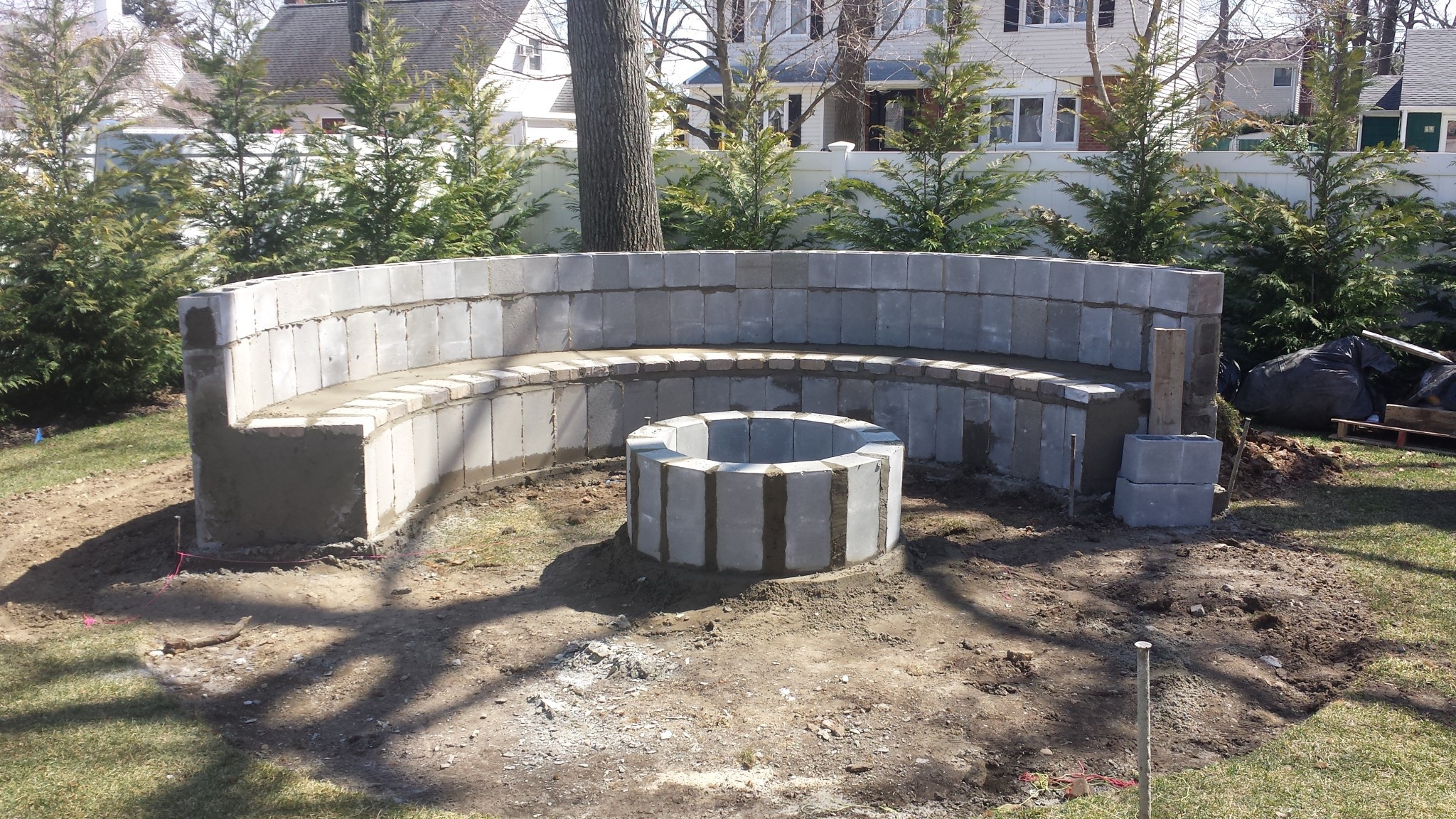 Concrete Fire Pit Bench